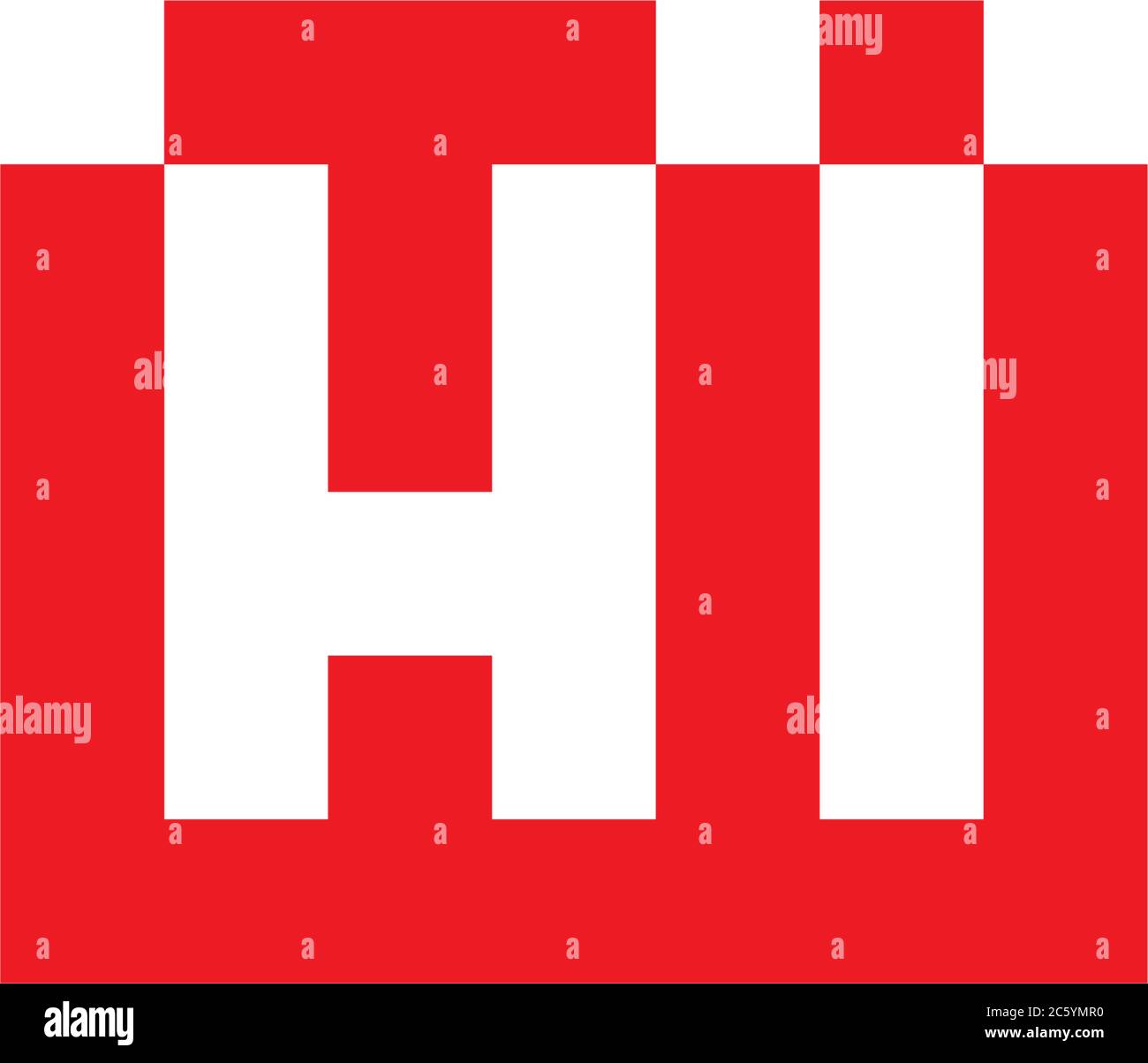 letter hi symbol simple geometric negative space logo vector Stock ...