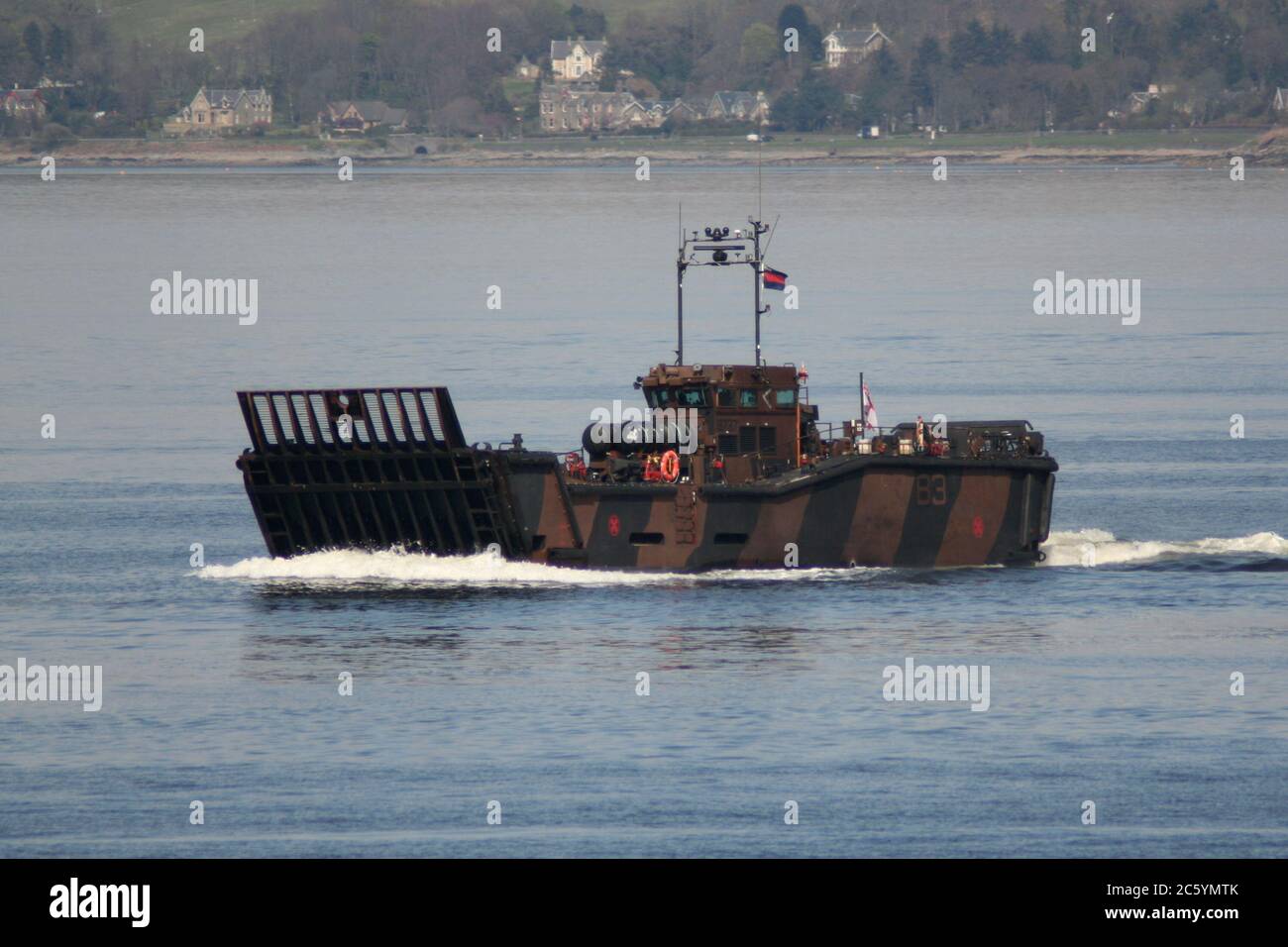 9737 (B3), a LCU Mk.10 deployed from HMS Bulwark (L15), passing Gourock ...
