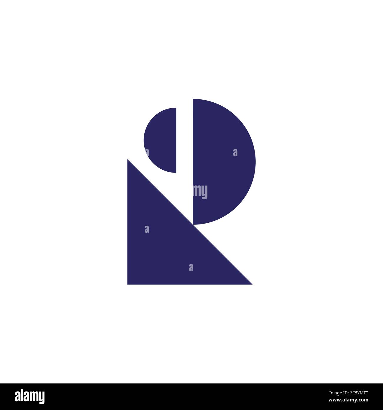 abstract letter r simple geometric shape logo vector Stock Vector Image ...