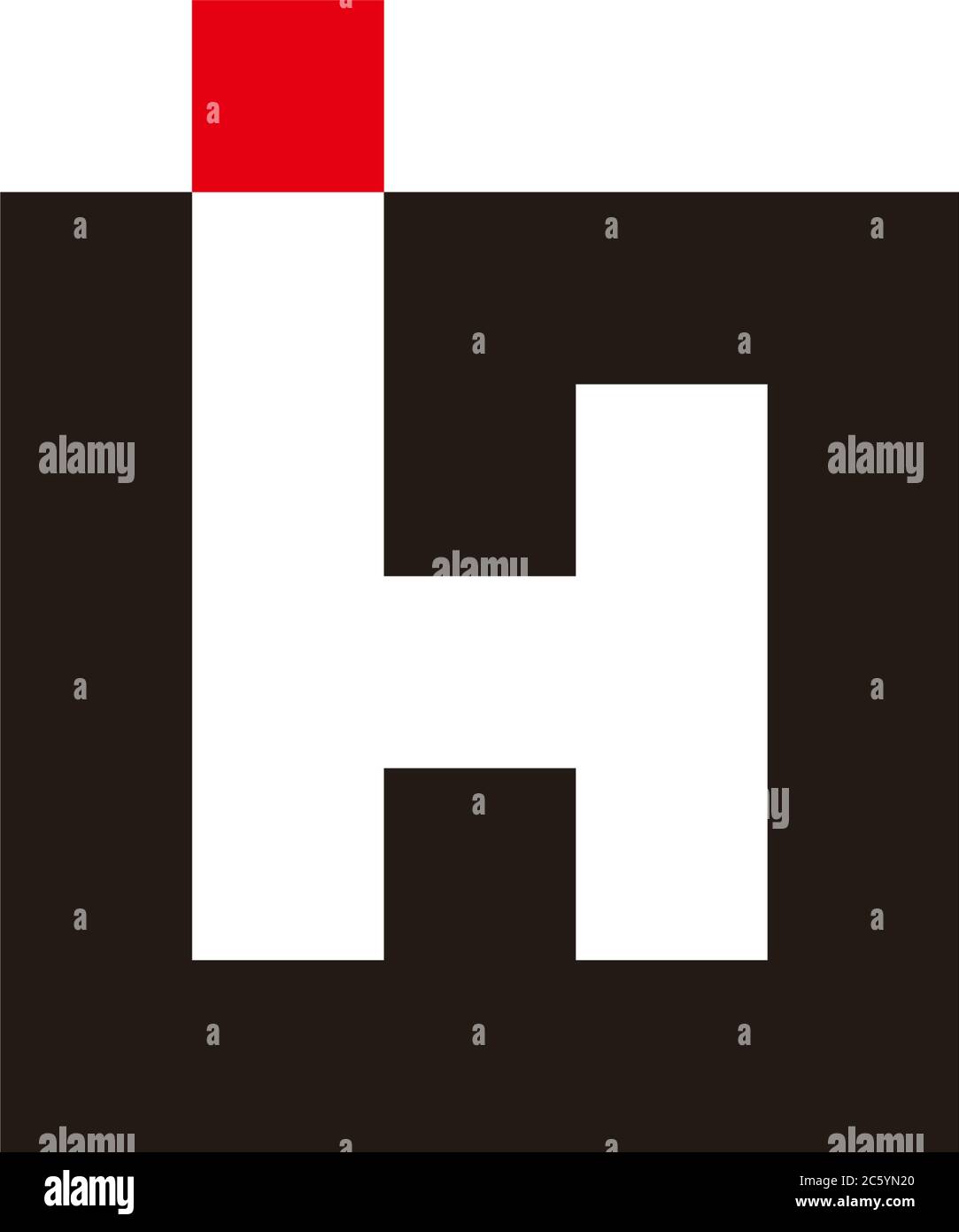 letter hi symbol geometric square line negative space design logo ...