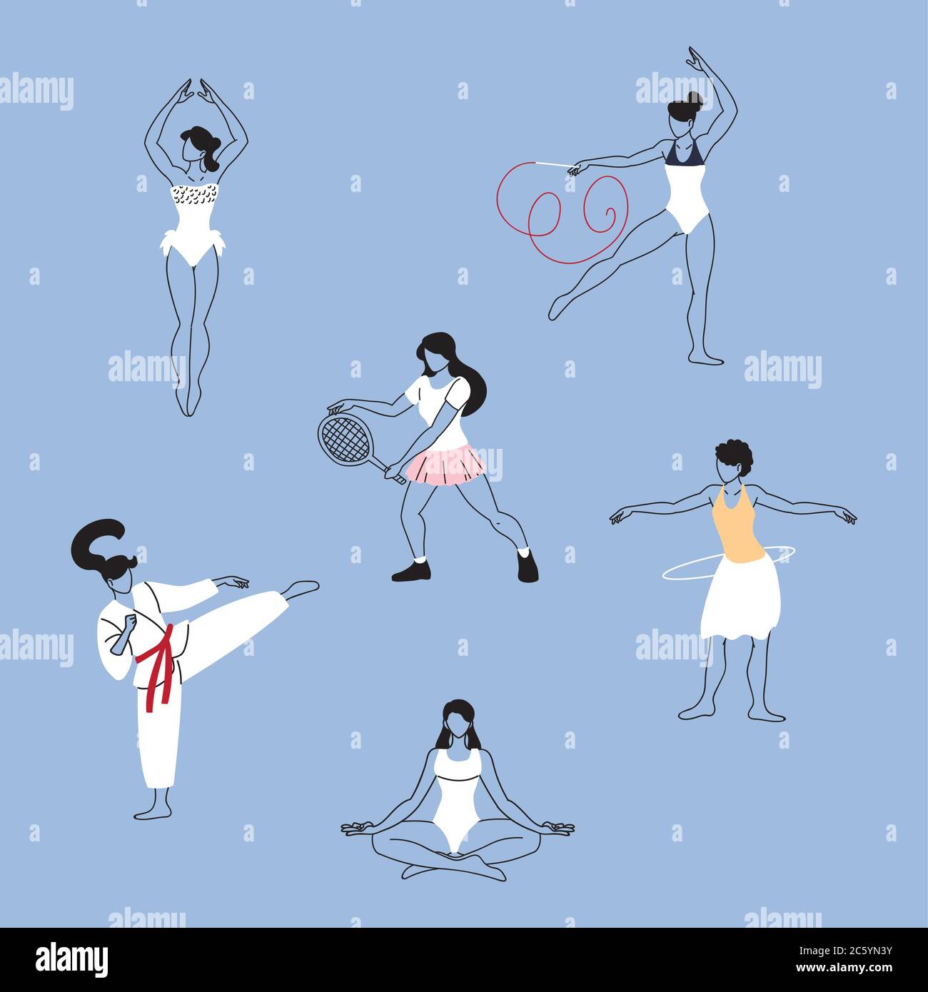 group of people in sports activities vector illustration design Stock ...