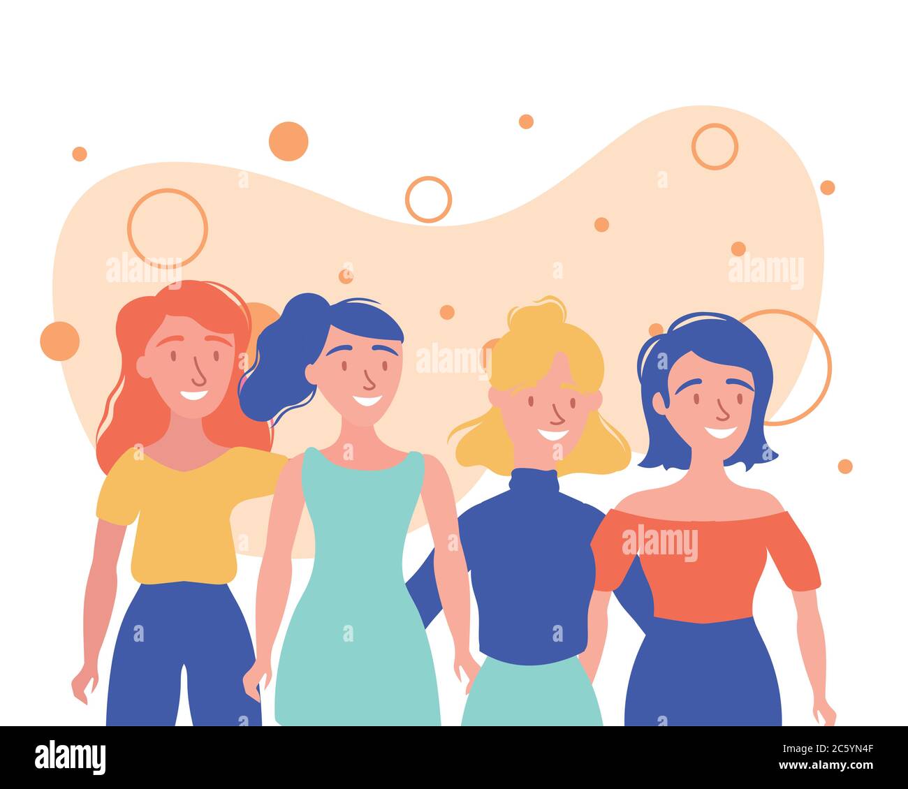 women avatars friends design of friendship and love theme Vector ...