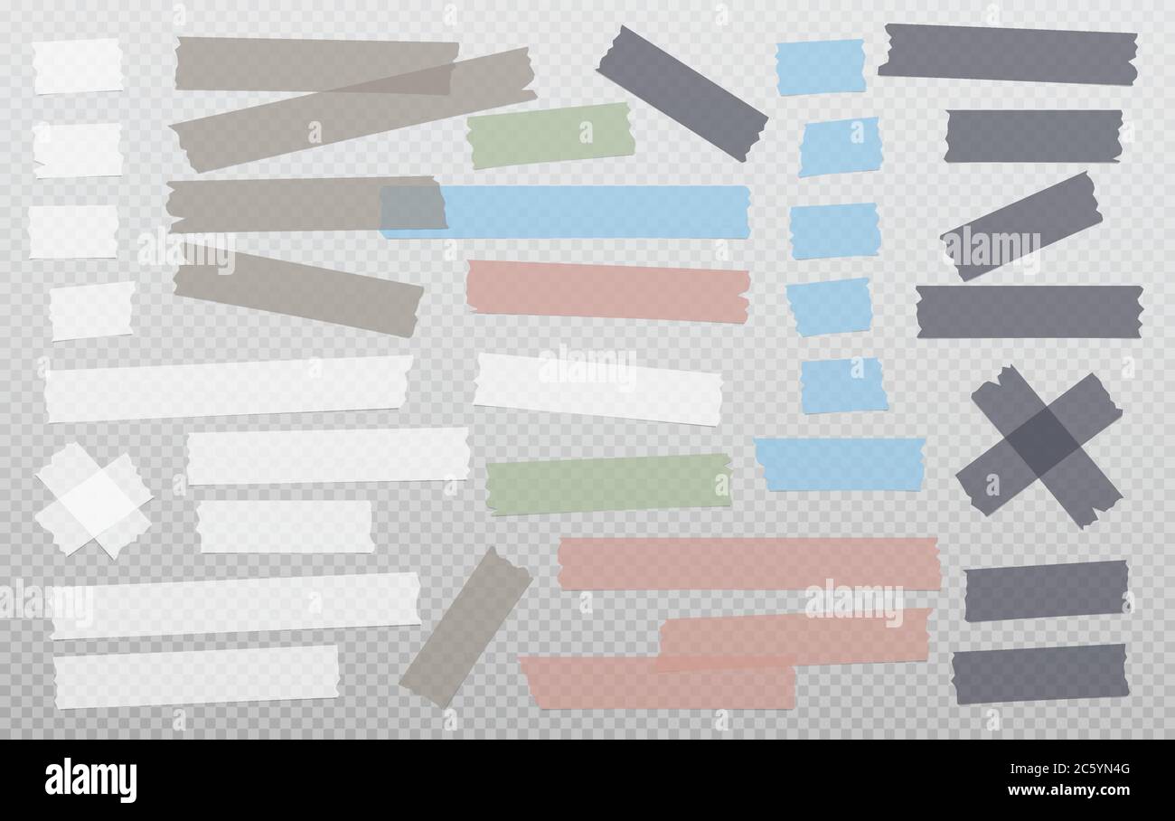 White and colorful different size adhesive, sticky, masking, duct tape ...