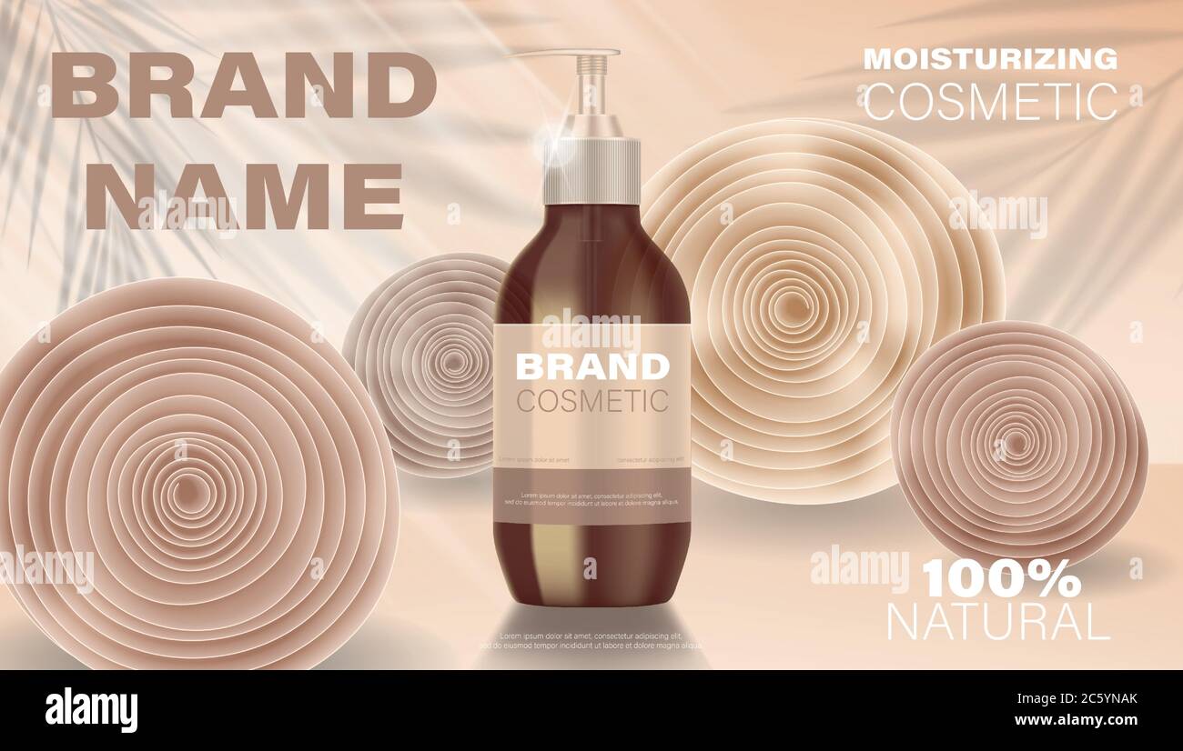 Cosmetic droplet bottle ads. Cosmetic product package design for poster ...