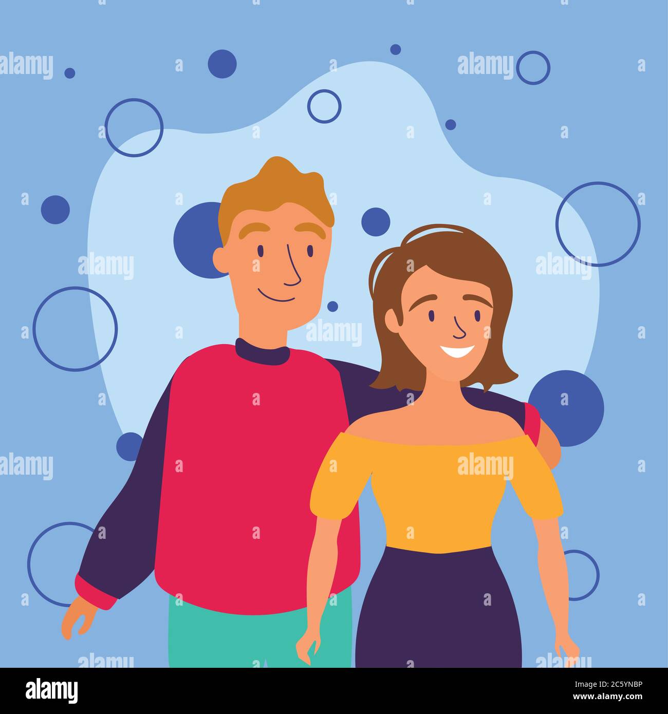 woman and man avatar friends design of friendship and love theme Vector ...