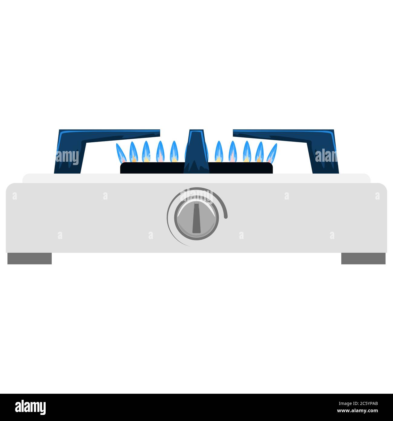 Kitchen gas stove with side view. Flat and solid color style vector ...