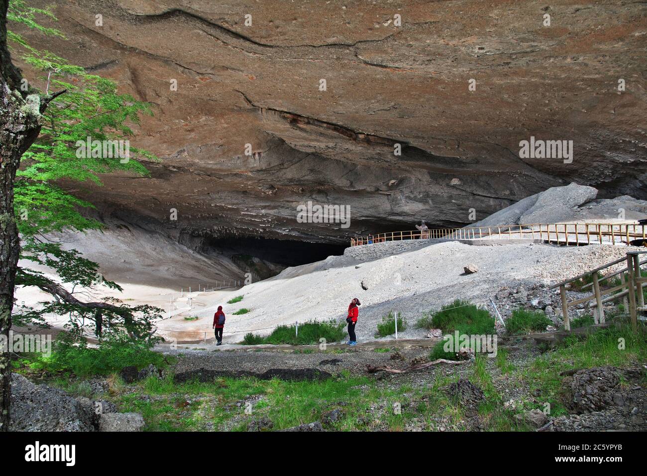 Milodon cave in Torres del Paine National Park, Patagonia, Chile Stock ...