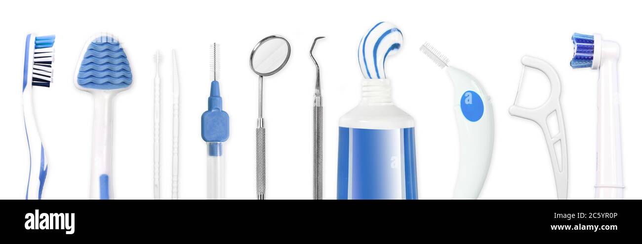 Oral hygiene tools Stock Photo - Alamy