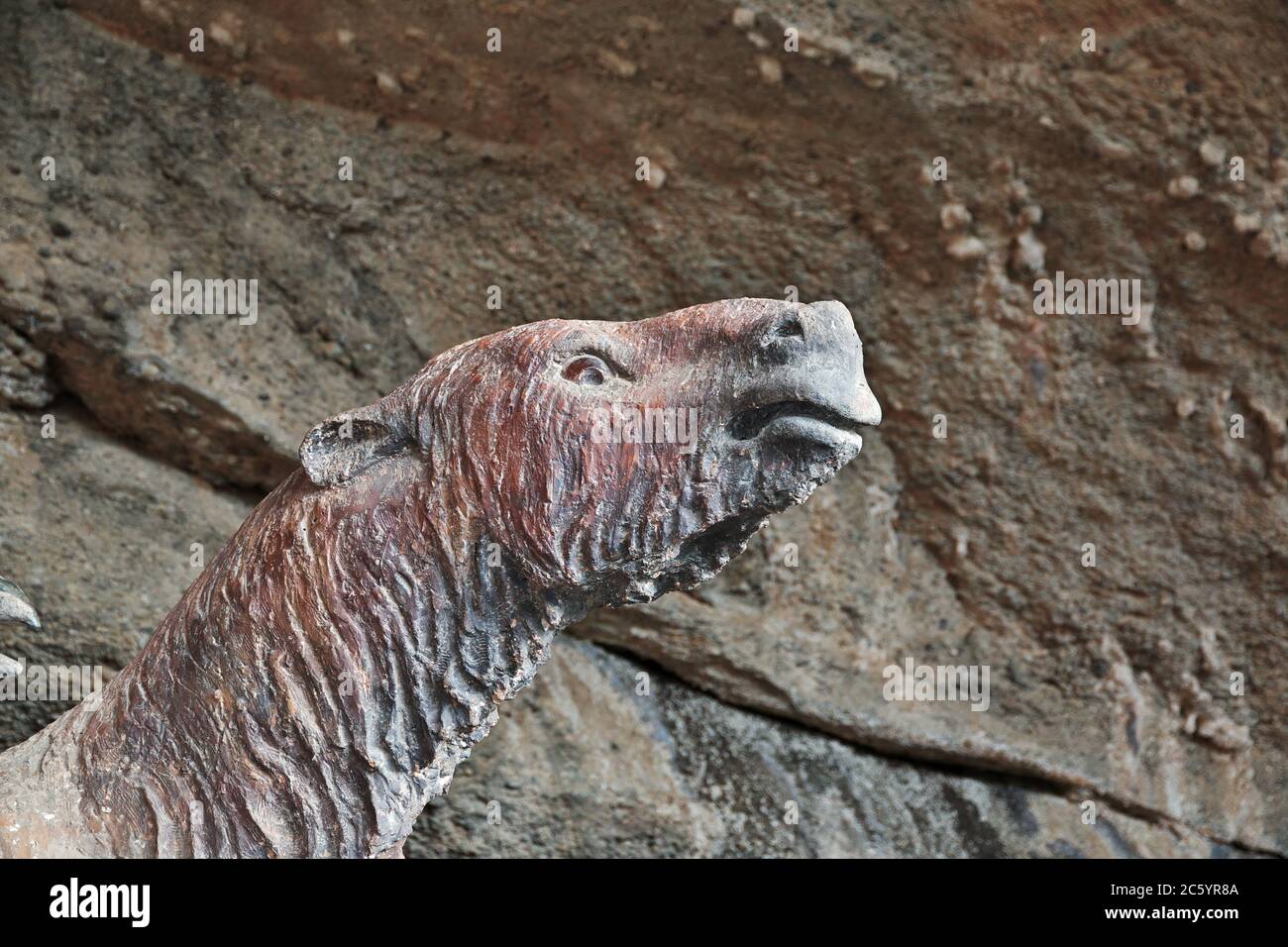 Milodon cave in Torres del Paine National Park, Patagonia, Chile Stock ...