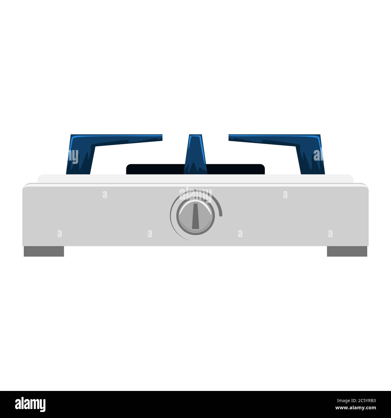 Kitchen gas stove with side view. Flat and solid color style vector ...