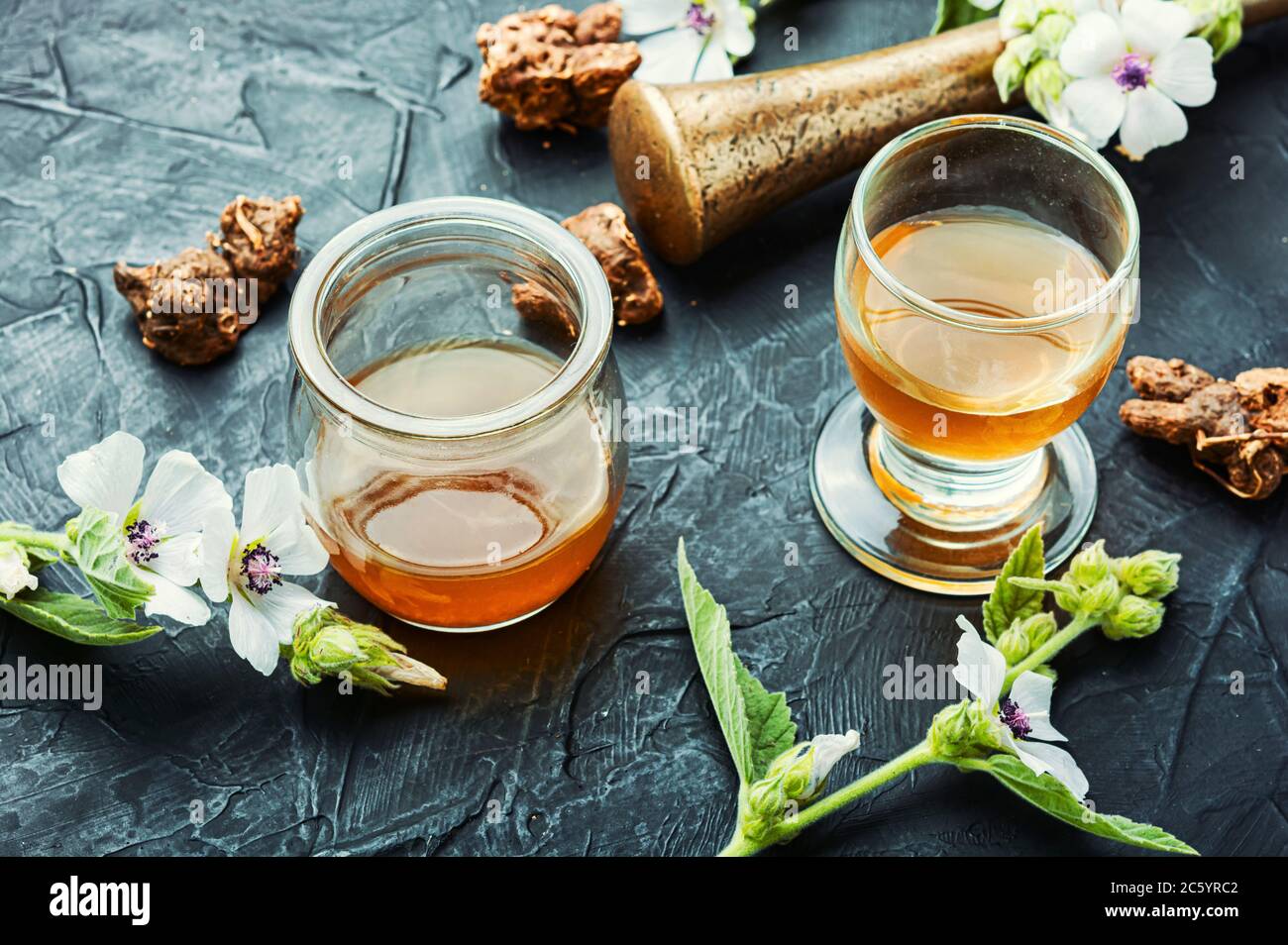 Therapeutic medicinal herbal teas and althea root elixirs. herbal ...