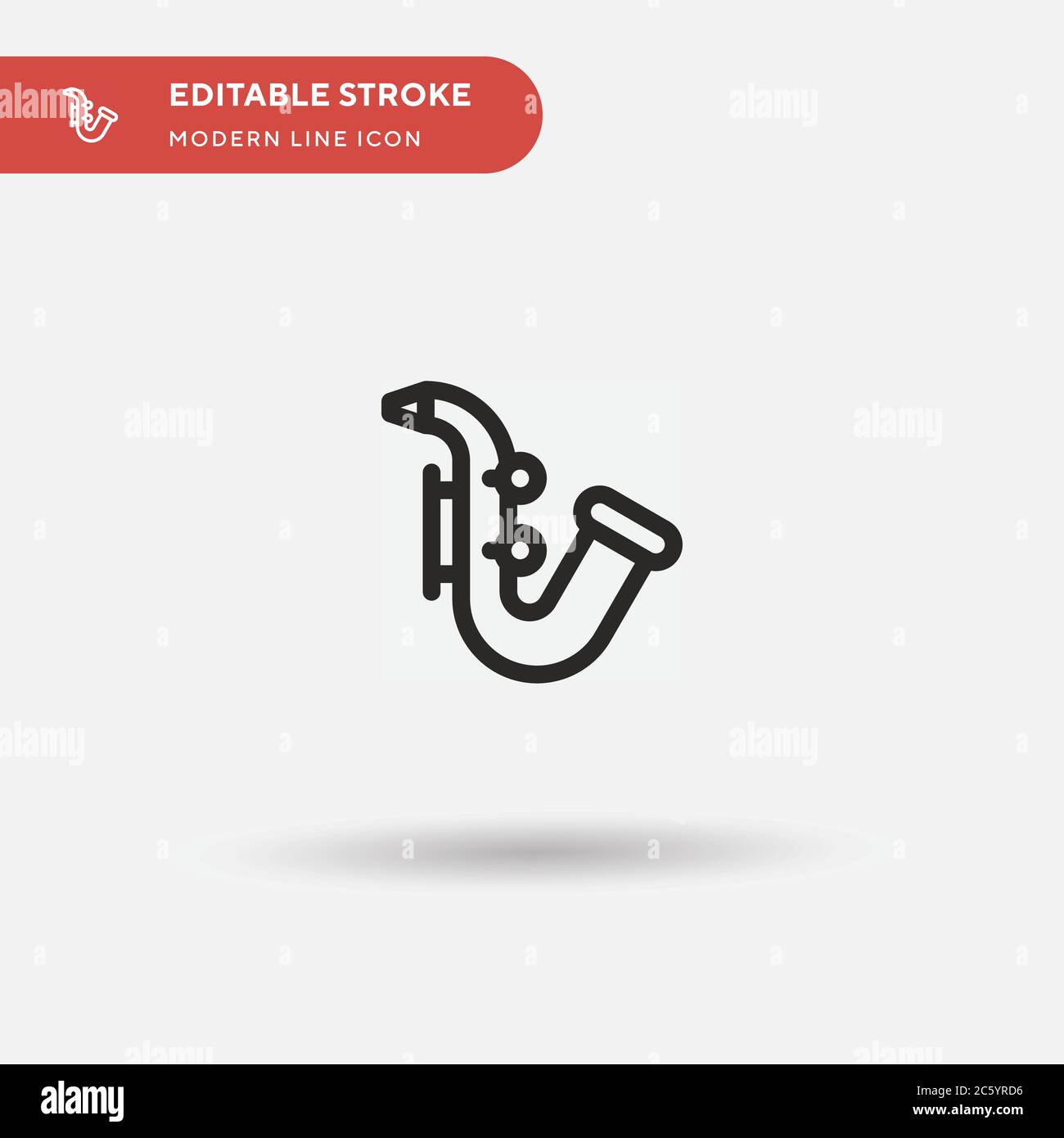 Saxophone Simple vector icon. Illustration symbol design template for ...