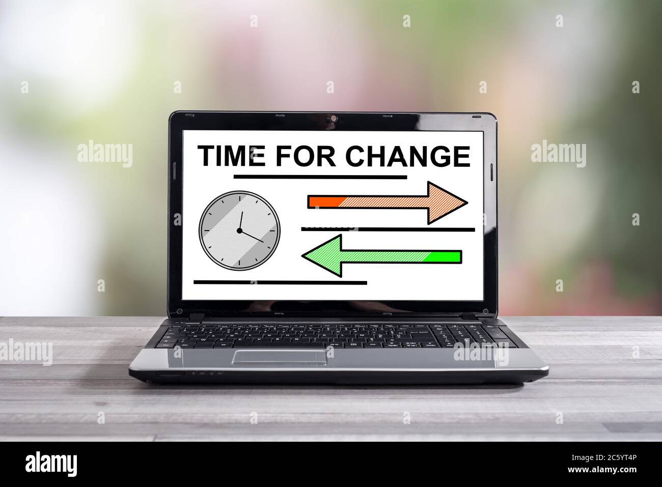 Time for change concept shown on a laptop screen Stock Photo - Alamy