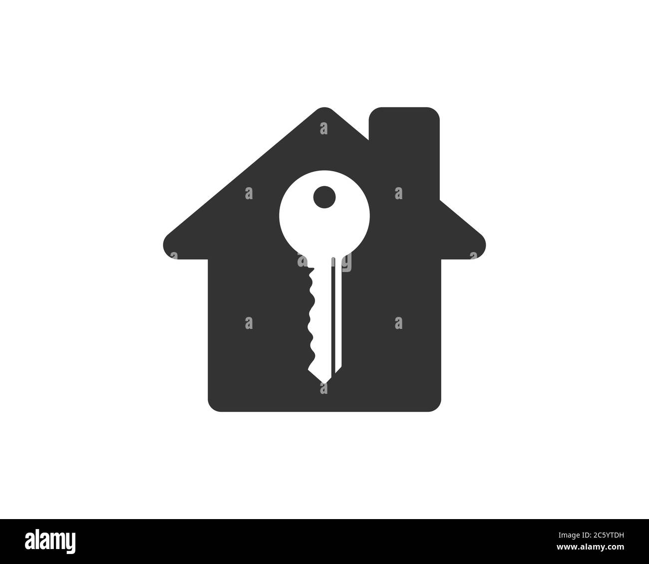 Black flat style Key icon shape silhouette. Safe access protection logo ...