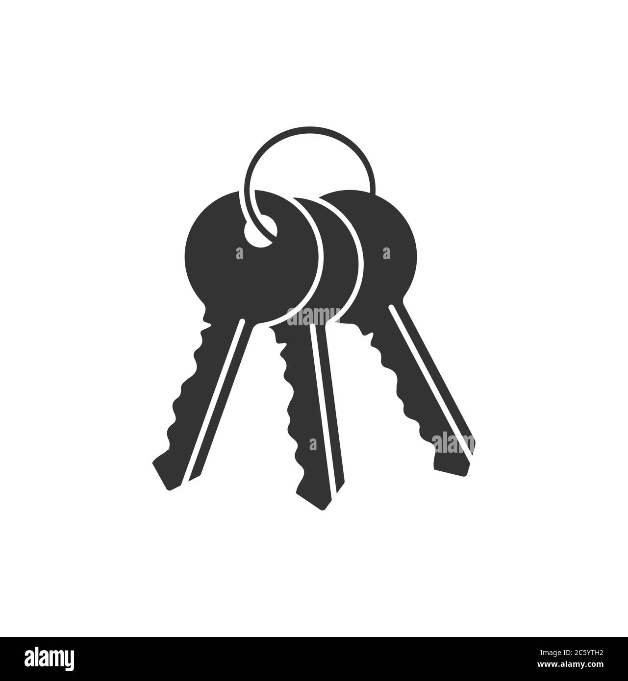 Black flat style Key icon shape silhouette. Safe access protection logo ...