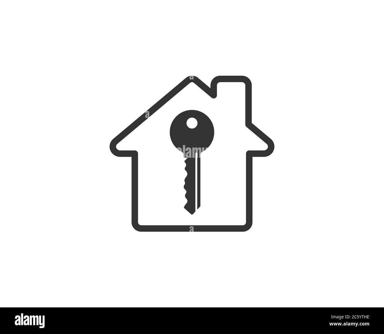 Black flat style Key icon shape silhouette. Safe access protection logo ...