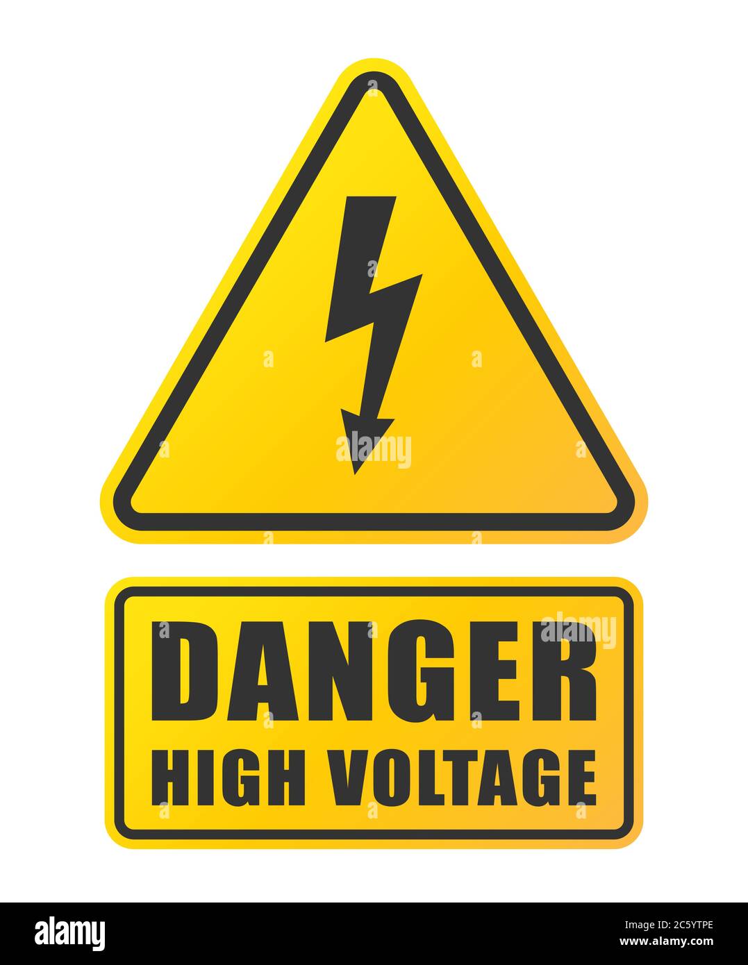 High Voltage triangle icon sign. Danger symbol. Vector illustration ...