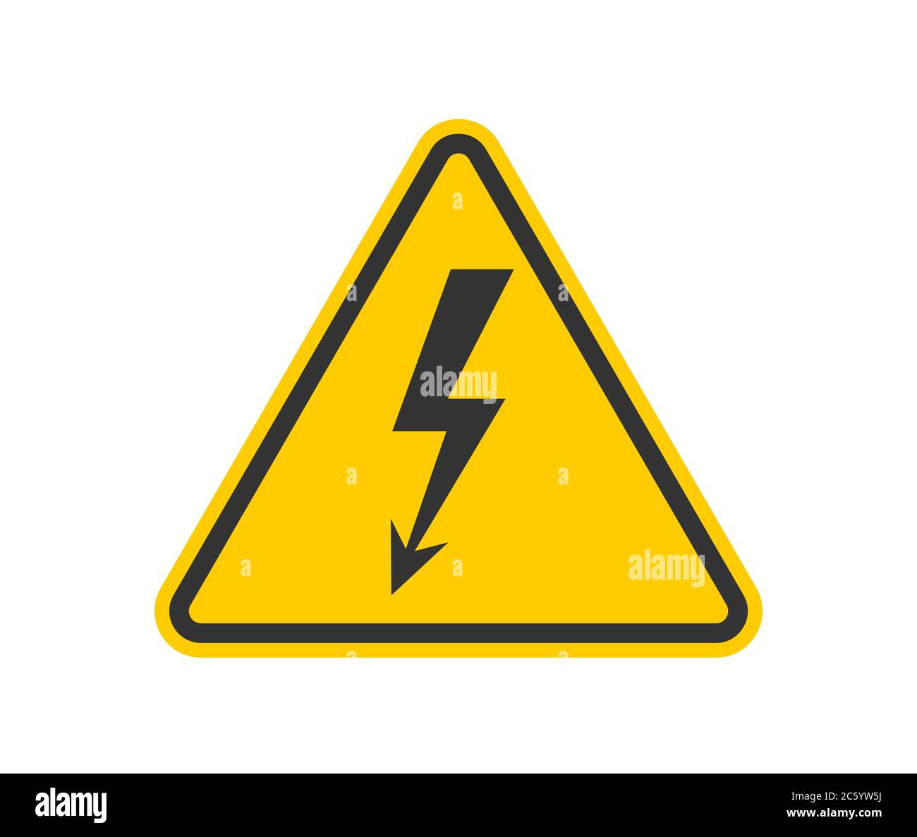 High Voltage triangle icon sign. Danger symbol. Vector illustration ...