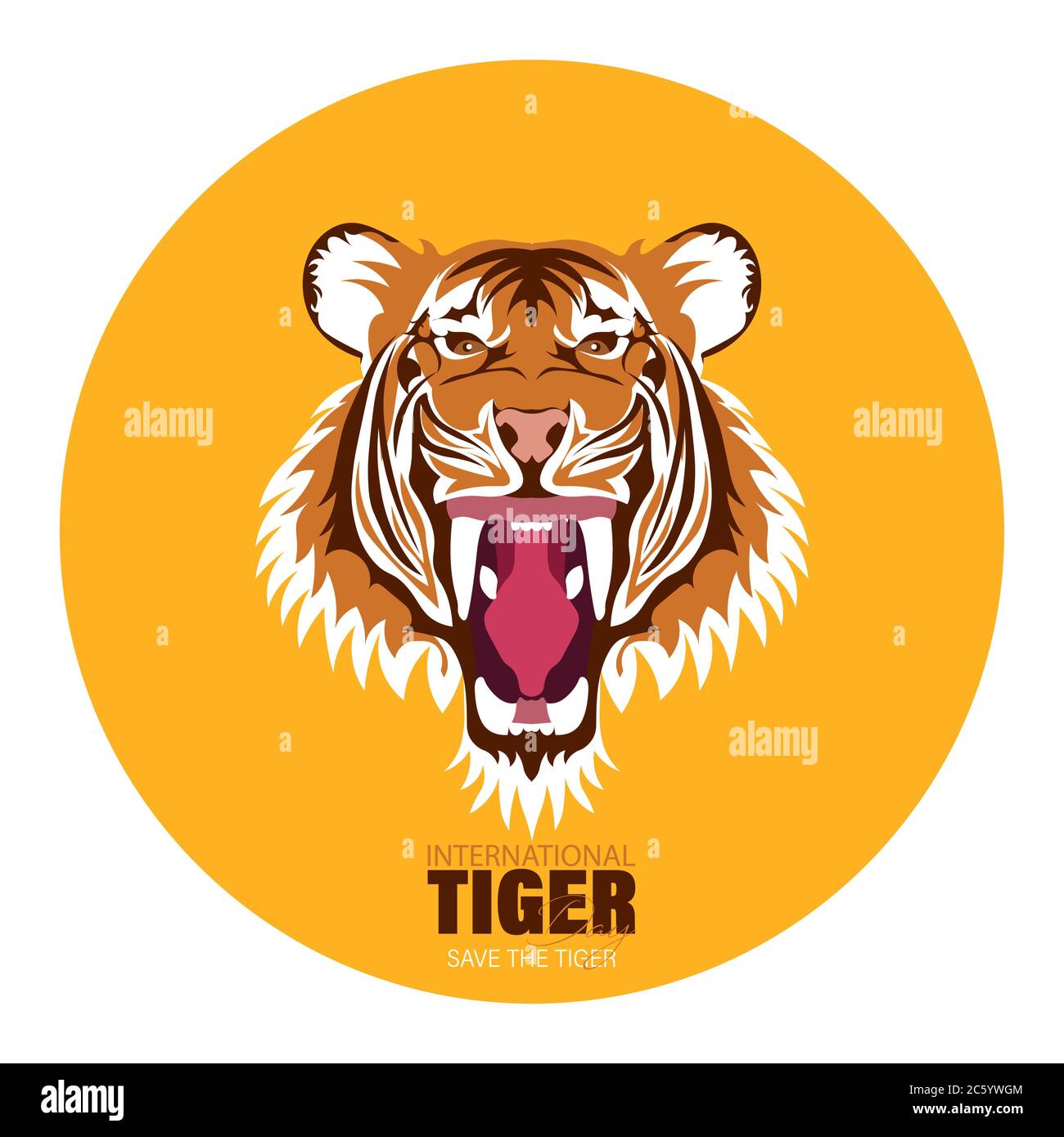 Vector Illustration of International Tiger Day 29th July, an annual ...