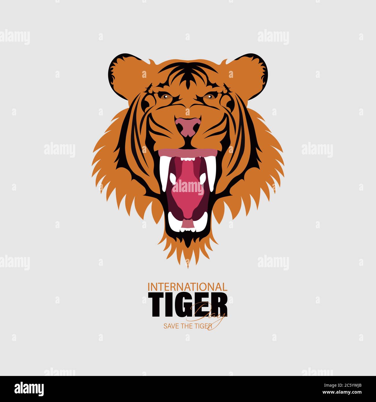 Vector Illustration of International Tiger Day 29th July, an annual ...