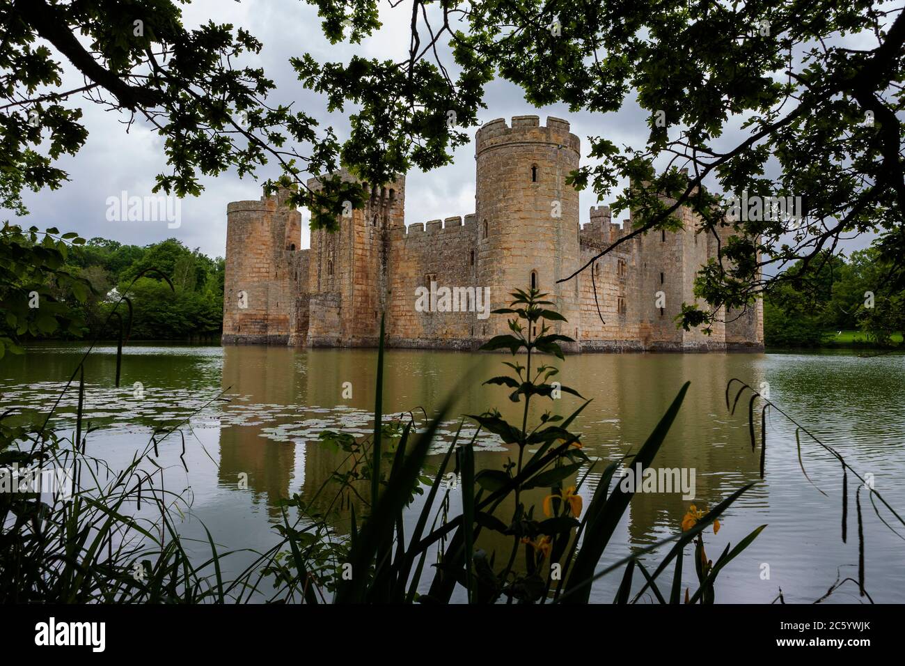 Bodiam Castle, East Sussex, England, UK: romantic 14th century moated ...