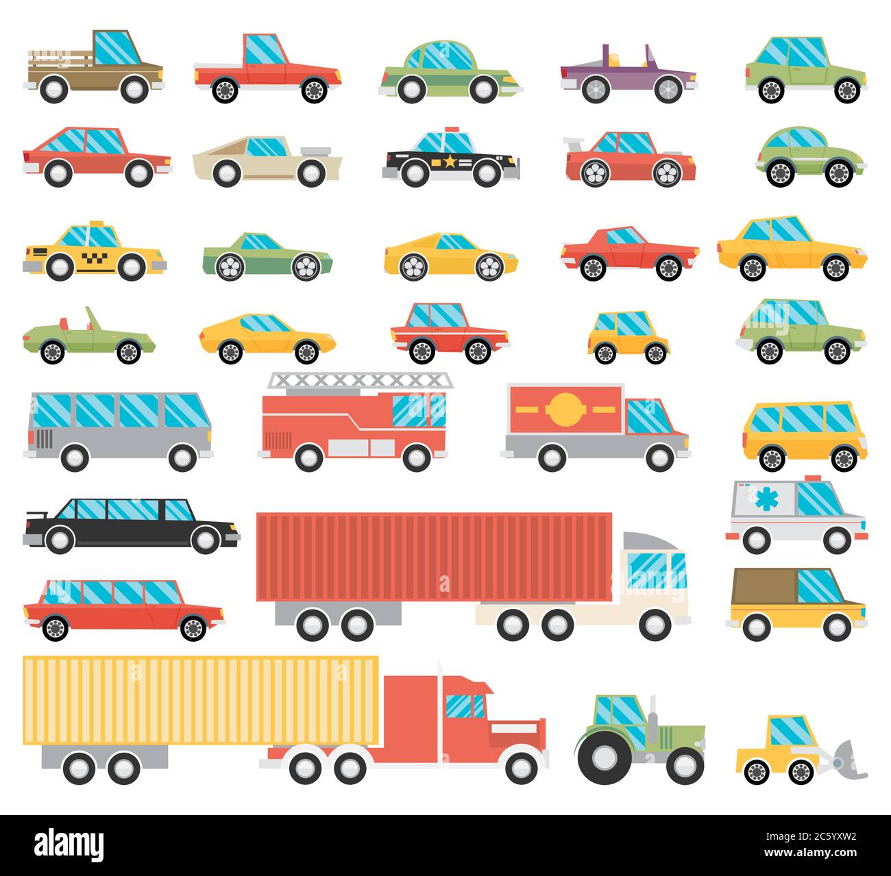 Set of cartoon cars. Flat vector Stock Vector Image & Art - Alamy