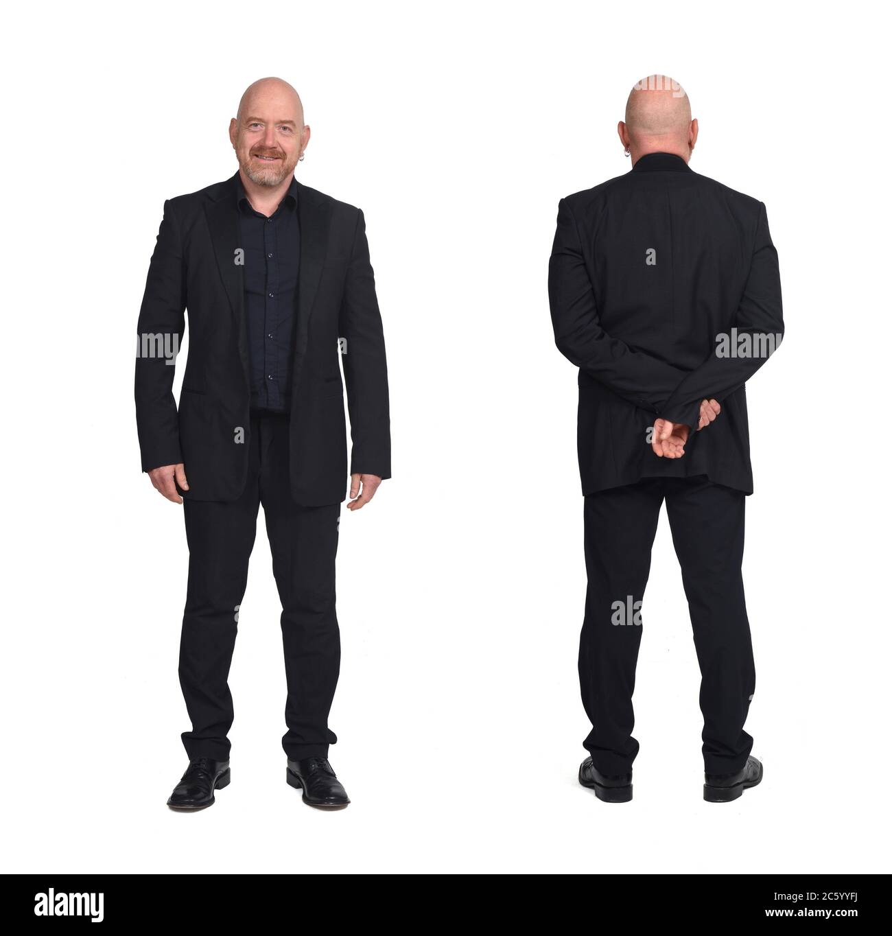 Middle aged man standing back view Cut Out Stock Images & Pictures - Alamy