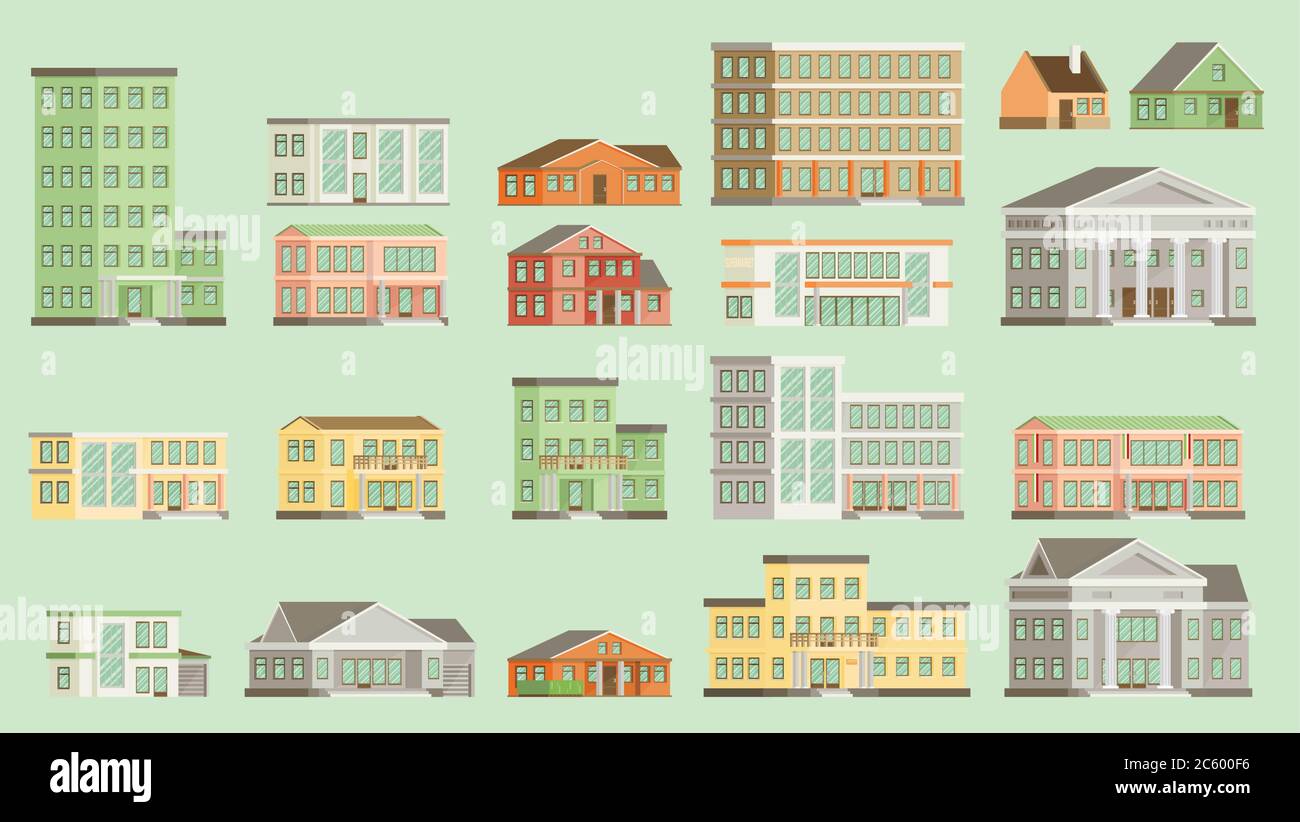 Flat vector buildings Stock Vector Image & Art - Alamy