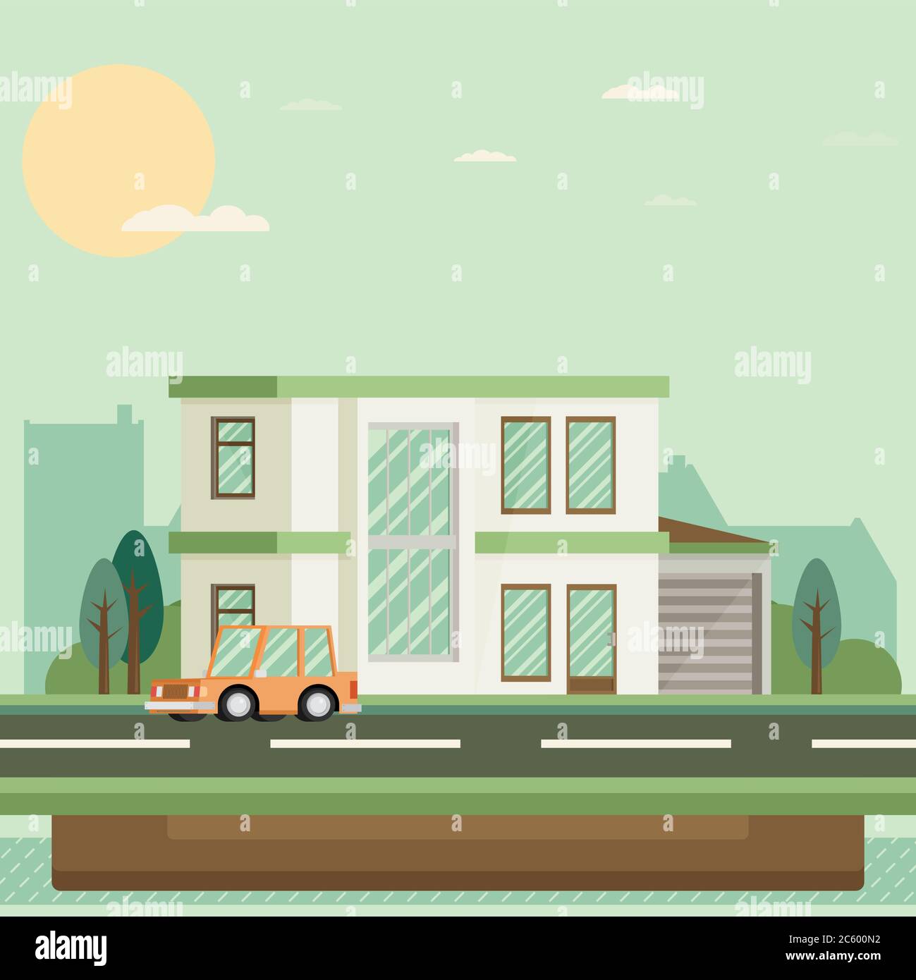 Flat Residential House. Vector illustration Stock Vector Image & Art ...