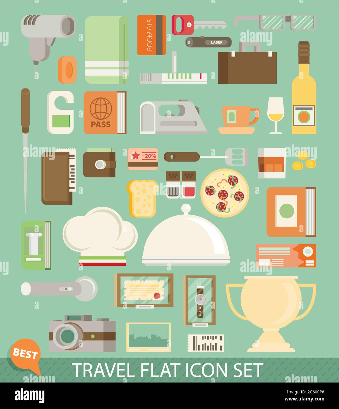 Travel icon set. Flat vector Stock Vector Image & Art - Alamy