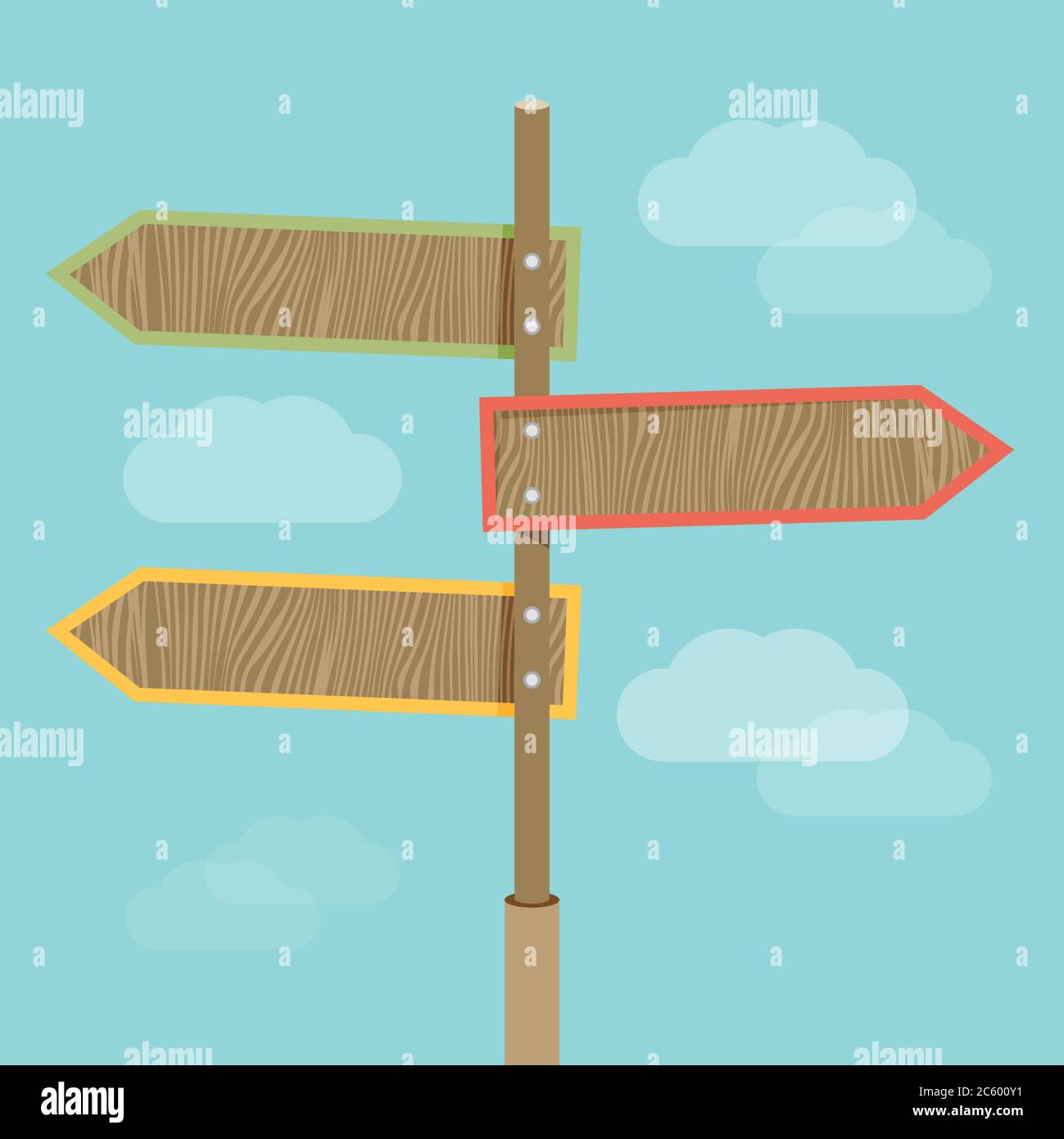 Vector abstract strategy concept in flat style - road sign with ...