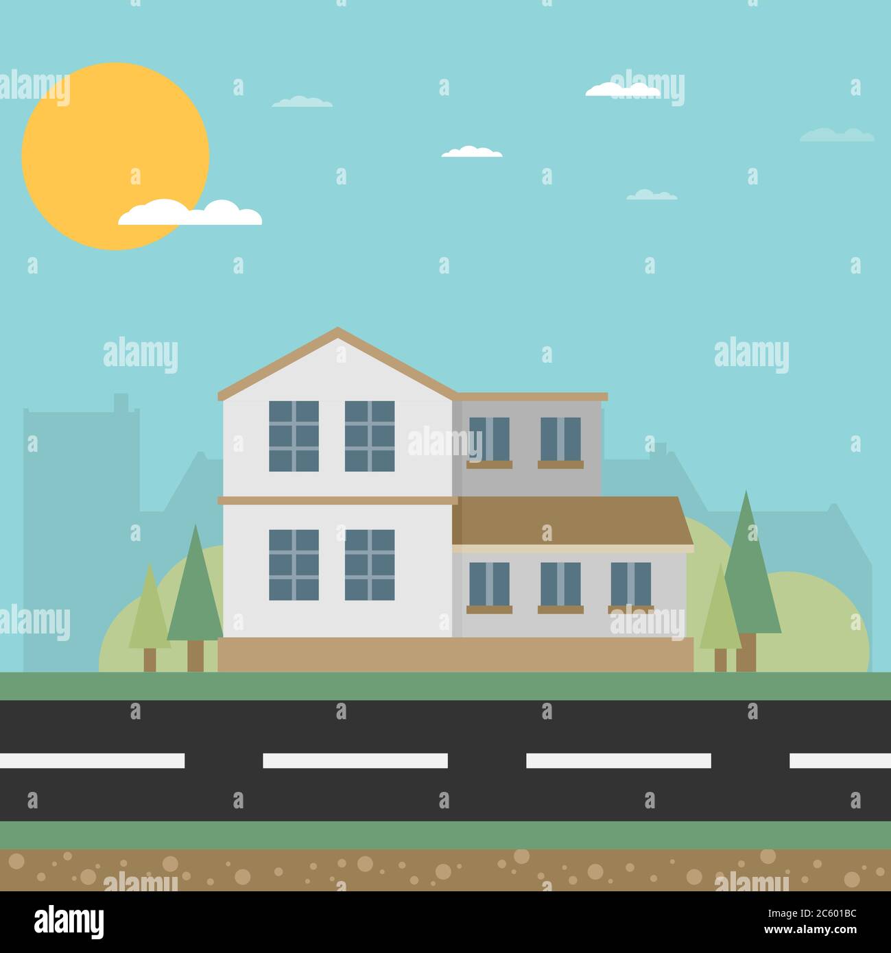 Flat Residential House. Vector illustration Stock Vector Image & Art ...