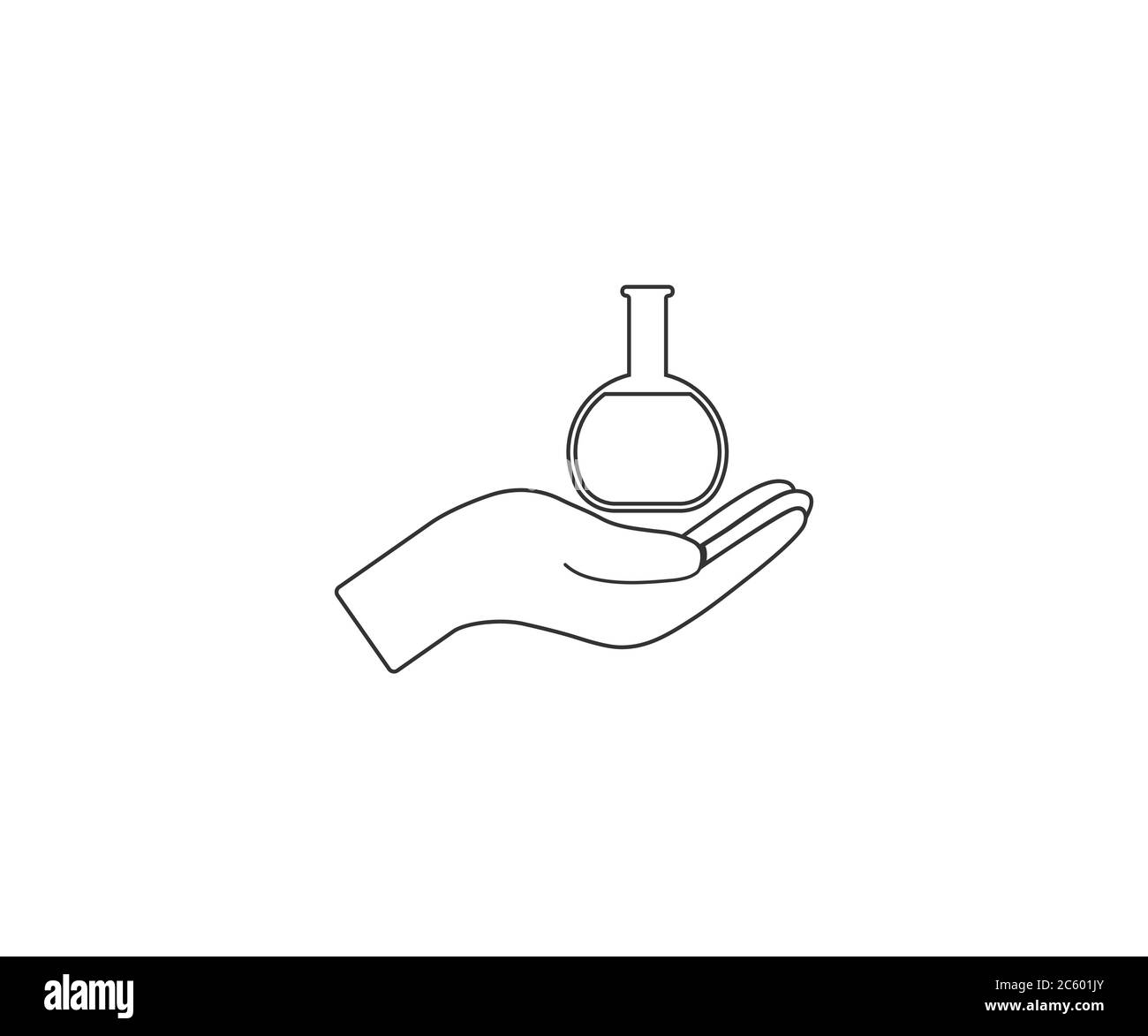 Hand, flask icon. Vector illustration, flat design Stock Vector Image ...