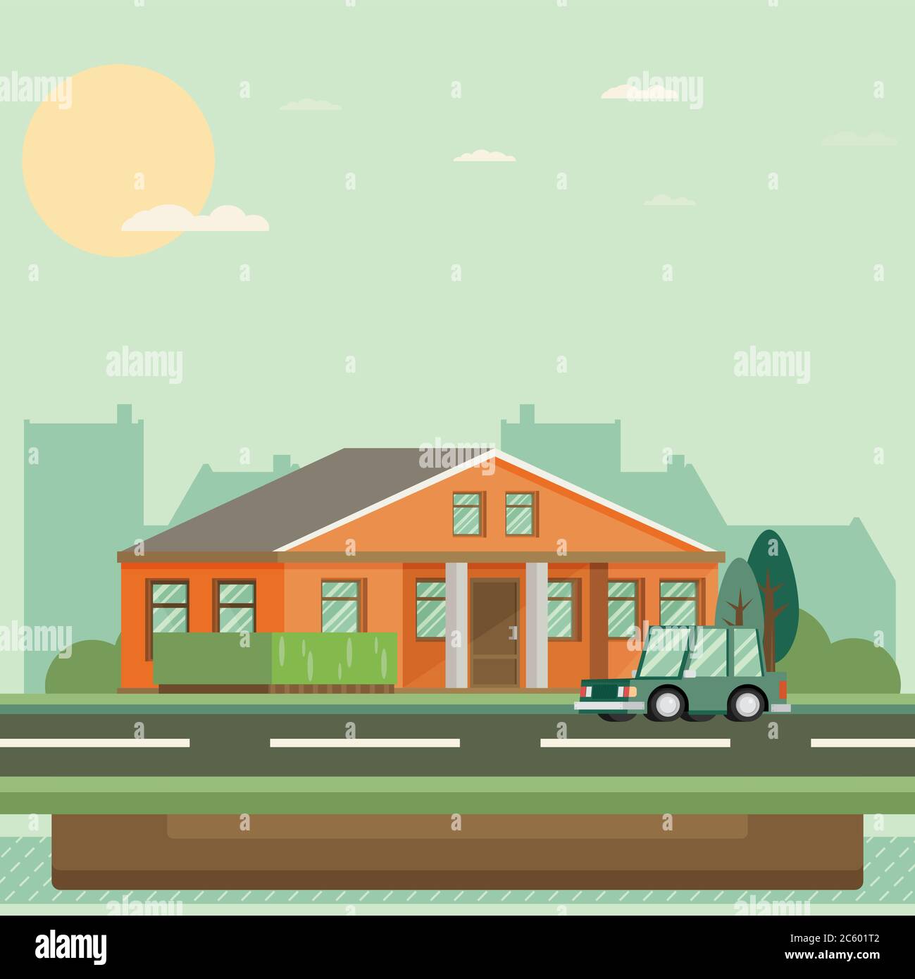 Flat Residential House. Vector illustration Stock Vector Image & Art ...