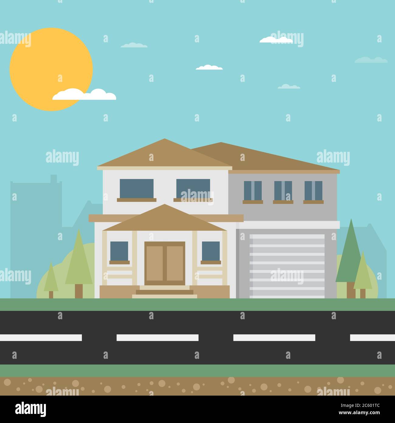 Flat Residential House. Vector illustration Stock Vector Image & Art ...