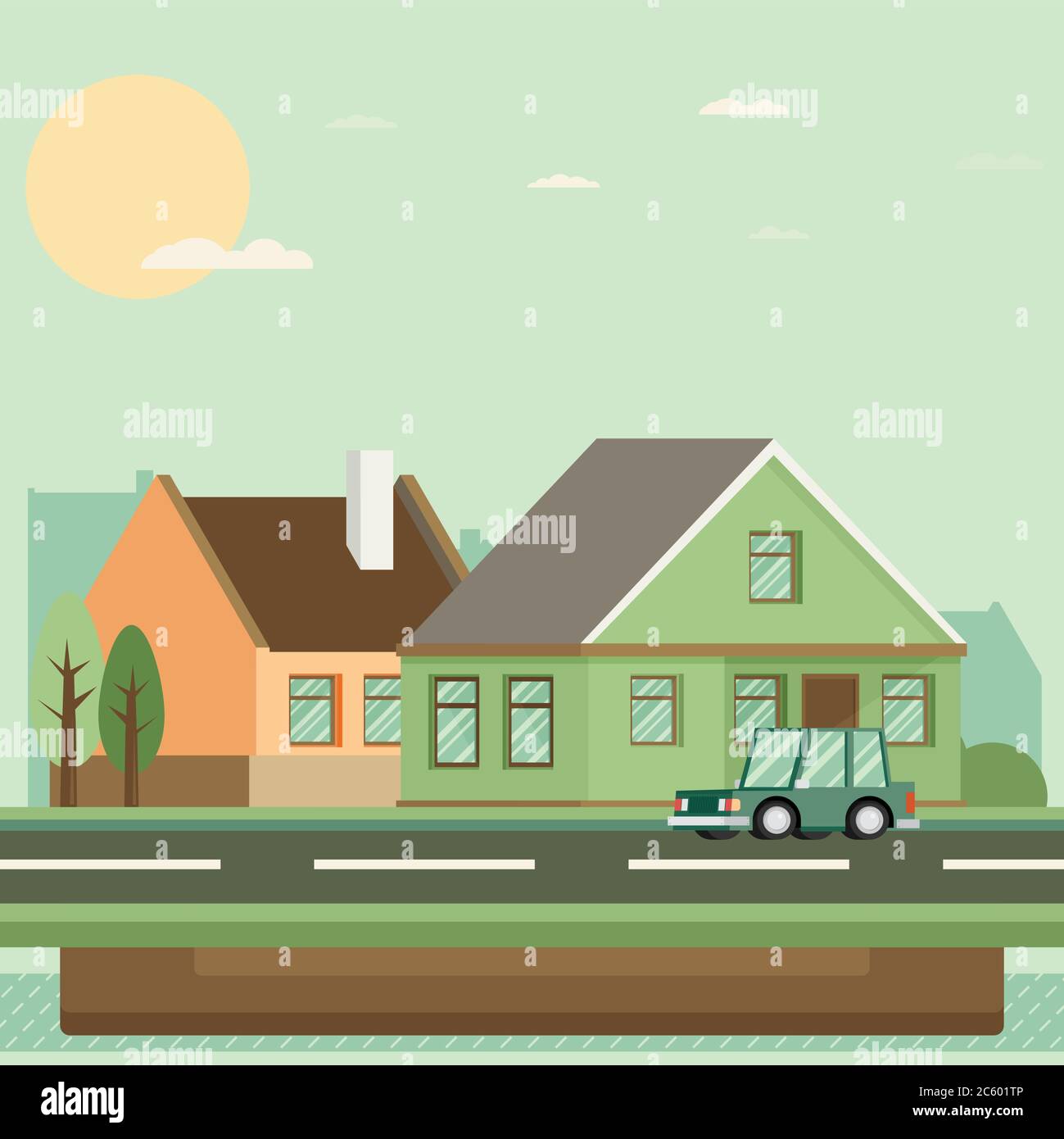 Flat Residential House. Vector illustration Stock Vector Image & Art ...