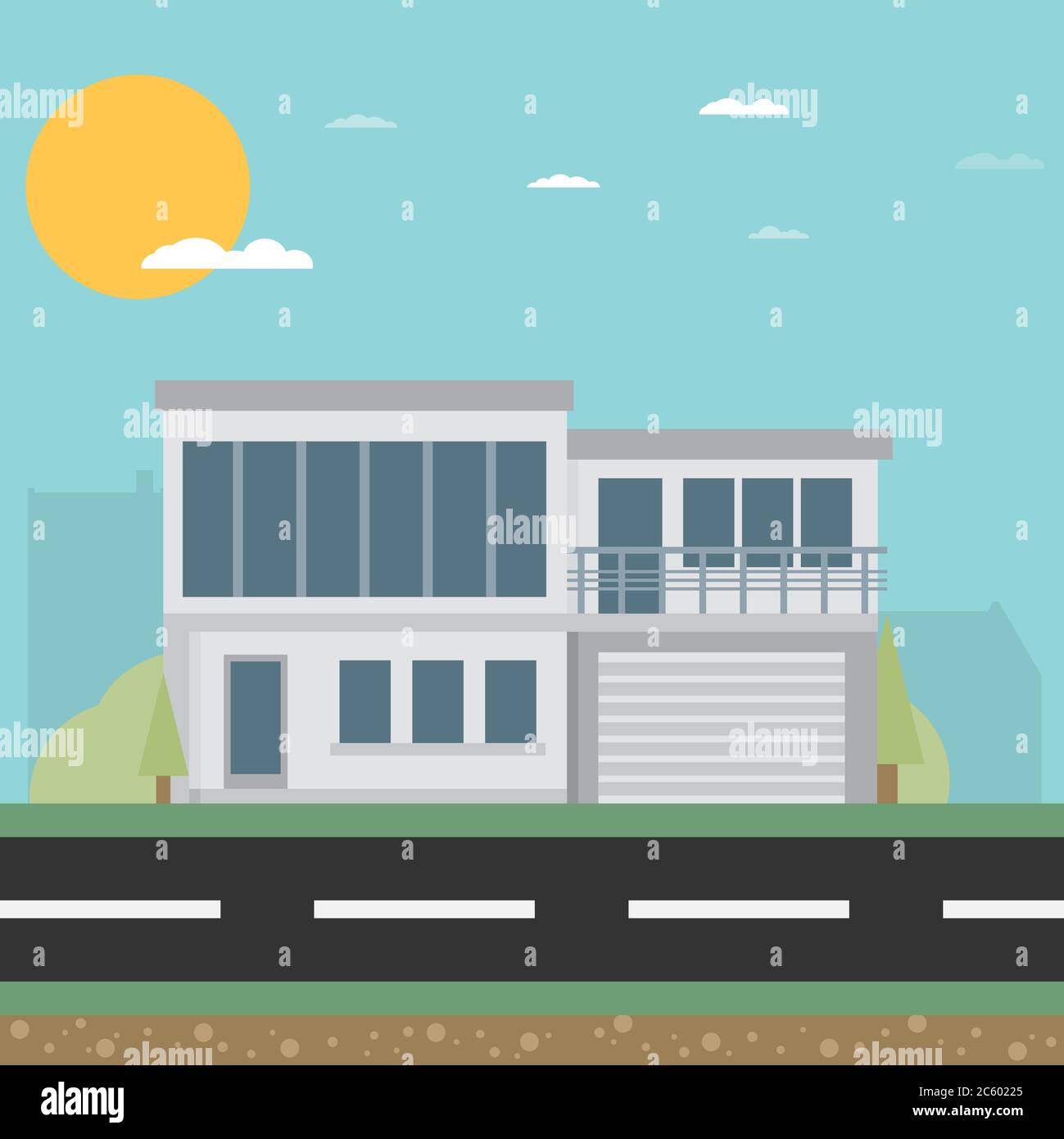 Flat Residential House. Vector illustration Stock Vector Image & Art ...