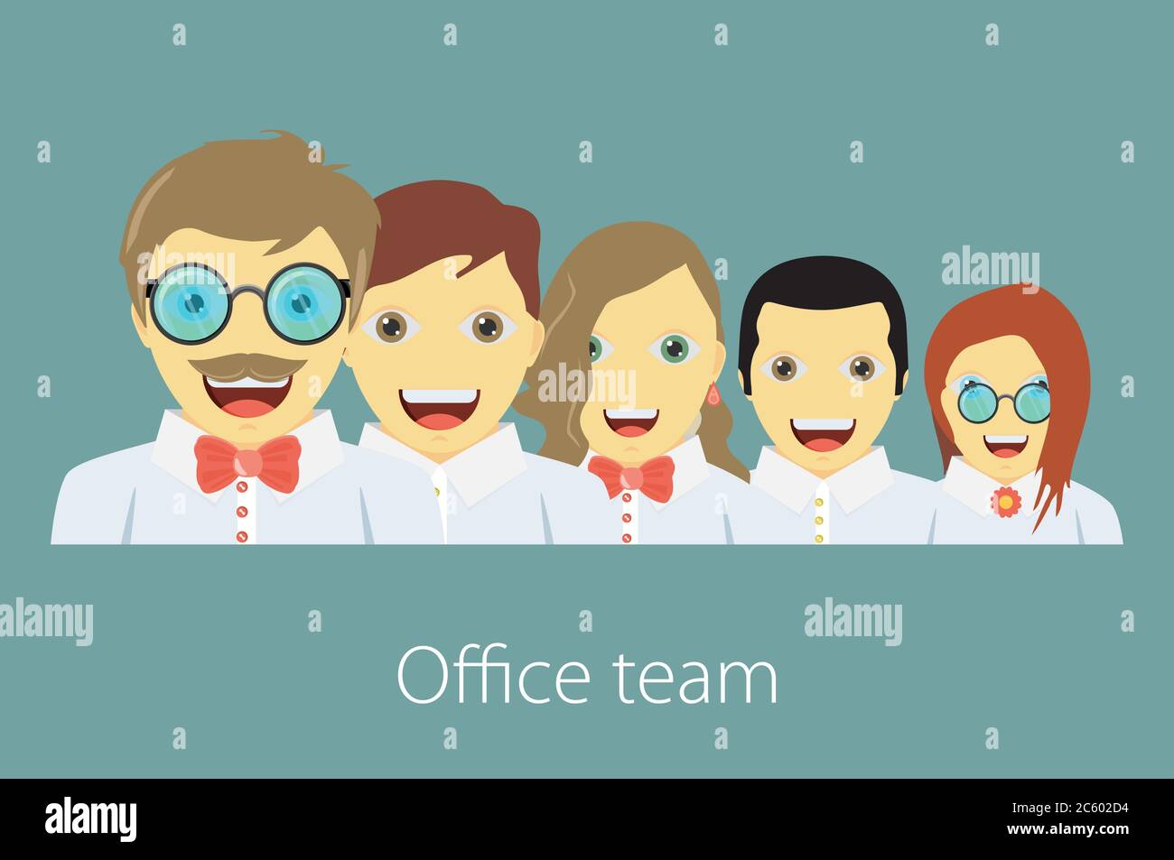 business people group color profile human resources team flat design ...