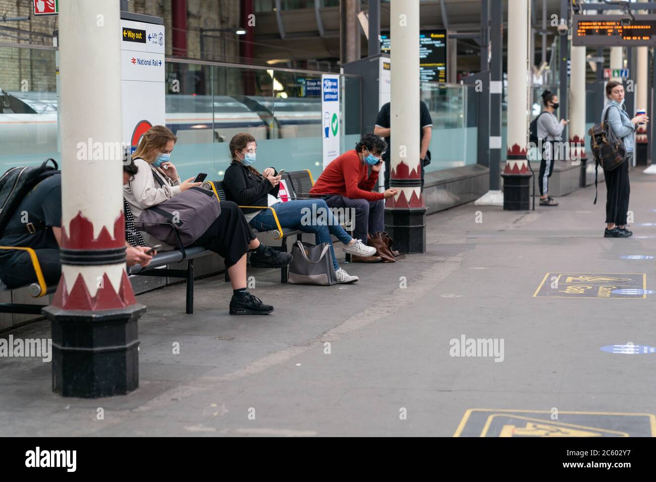 LONDON, ENGLAND - JULY 3, 2020: Social Distancing being practiced by ...
