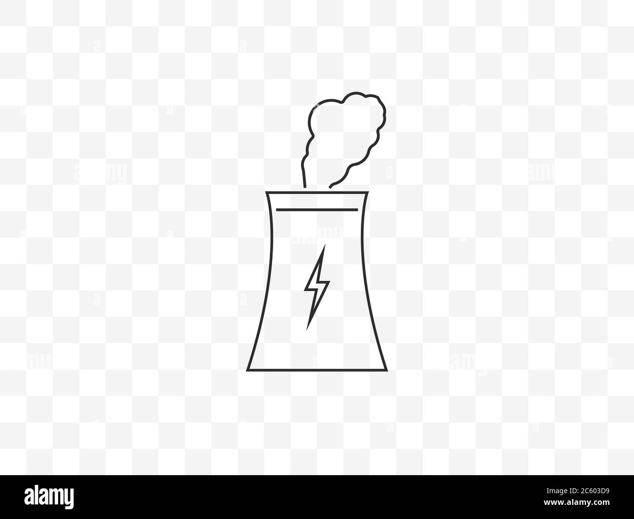 Cooling tower, nuclear plant icon. Vector illustration, flat design ...