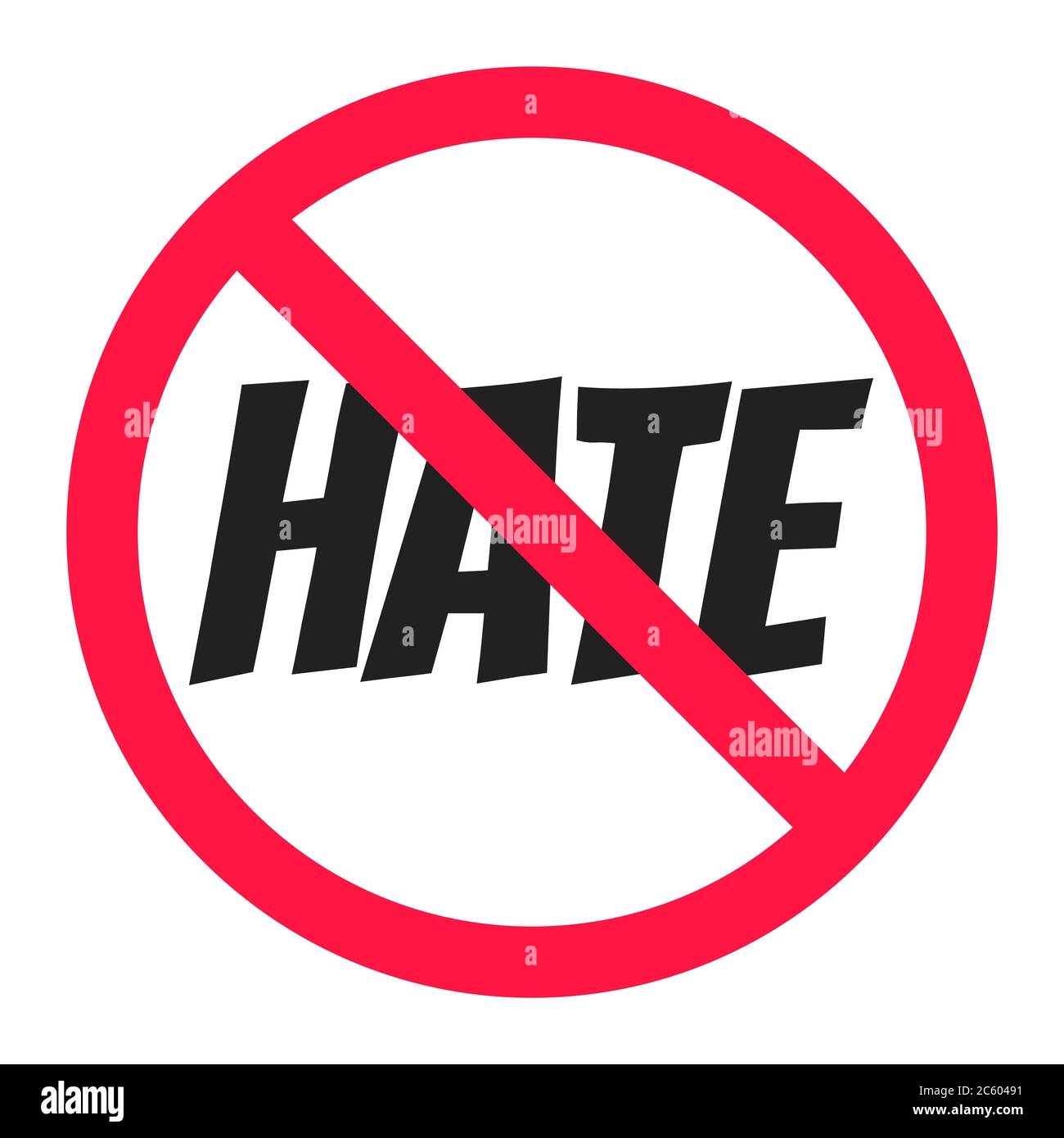 Stop hate round circle icon sign flat style design vector illustration ...
