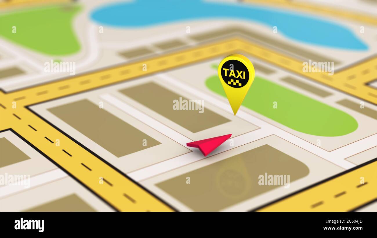 Map pointer taxi hi-res stock photography and images - Alamy