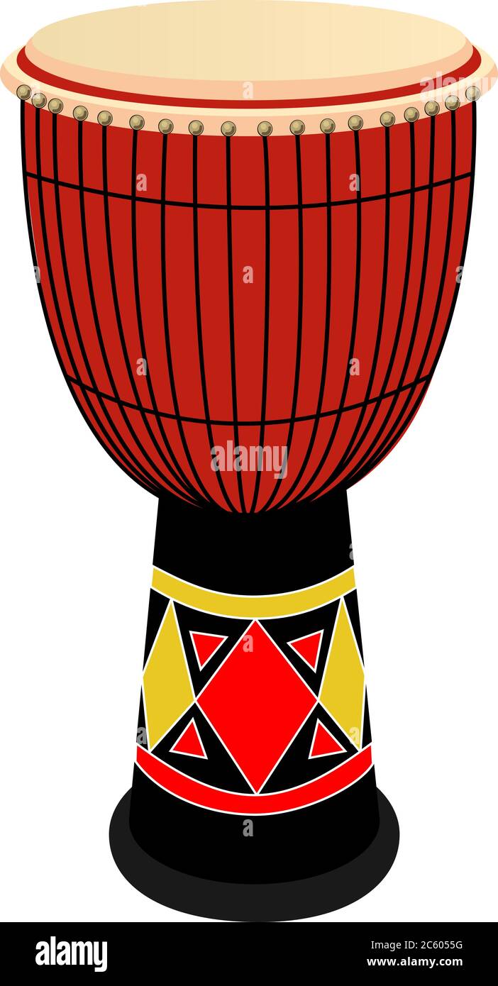 african drum musical instrument melody sound music vector illustration ...