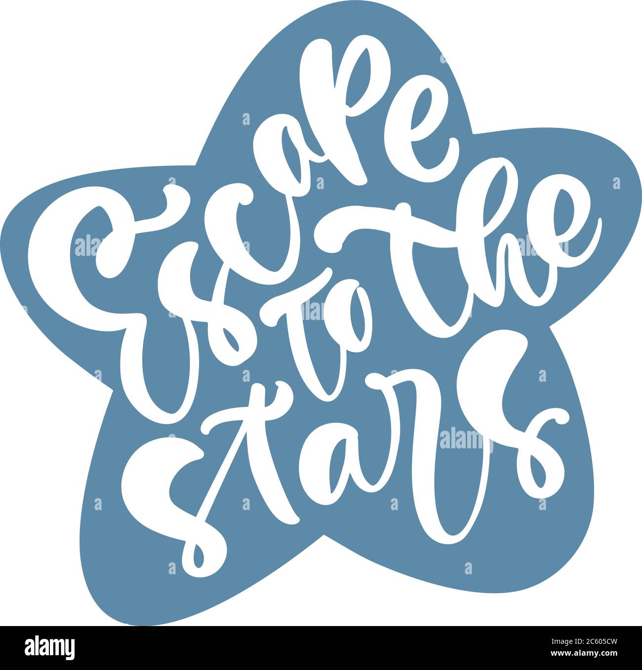 Hand drawn inspirational quote Escape to the stars. Vector illustration ...