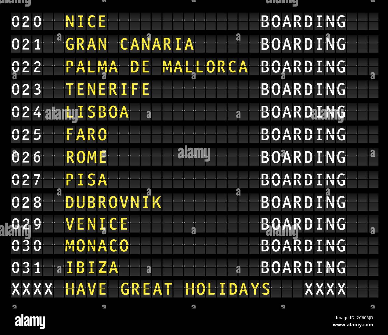 airport flight information display, european holiday travel ...