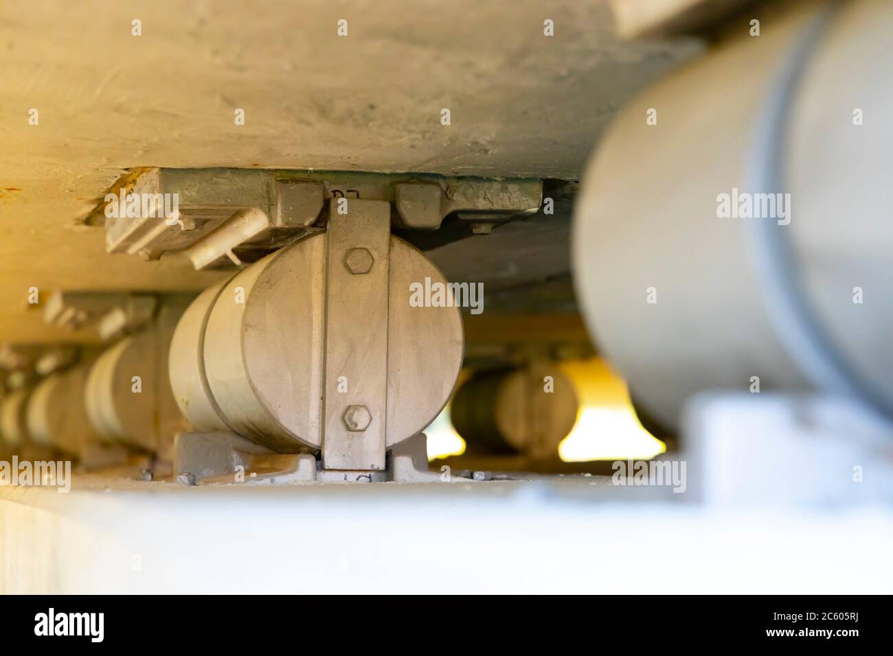 rolling bearing of modern concrete bridge construction Stock Photo - Alamy