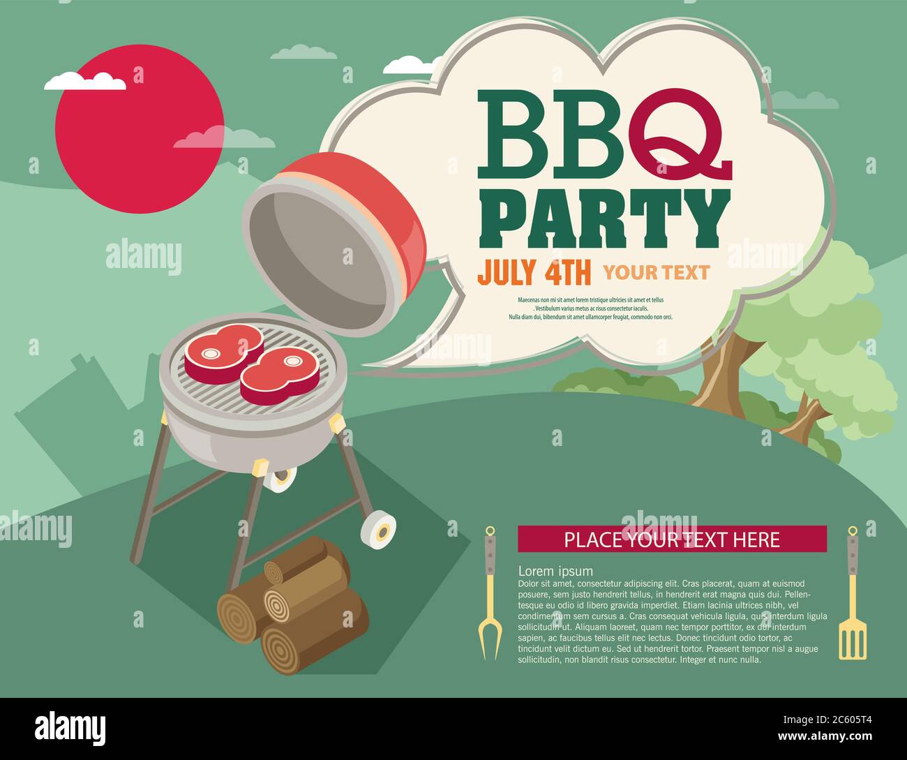 Invitation card on the barbecue Stock Vector Image & Art - Alamy