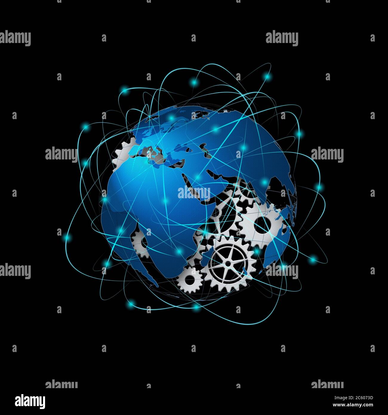 Technology abstract background, concept of global communication Stock ...