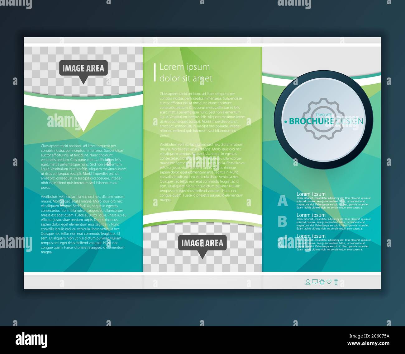 Vector modern tri-fold brochure design template Stock Vector Image ...