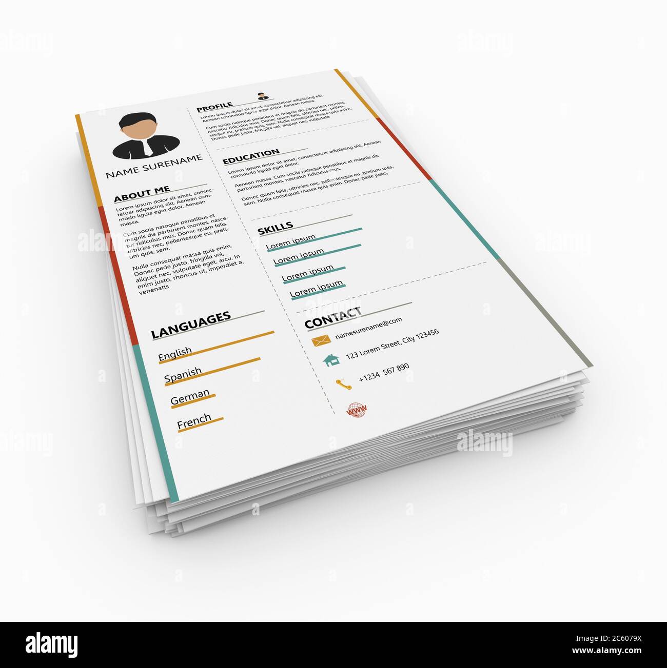 Cv template Cut Out Stock Images & Pictures - Alamy